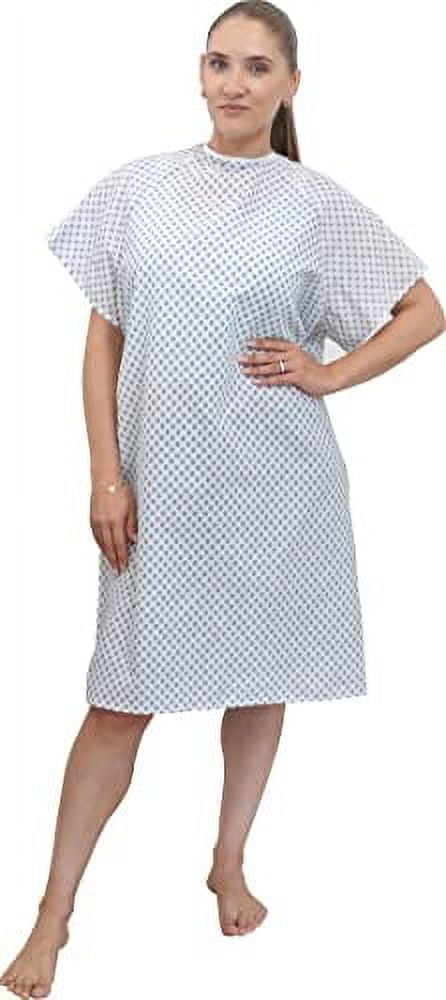 12 Pack - White Hospital Gown with Back Tie/Hospital Patient Robe with ...