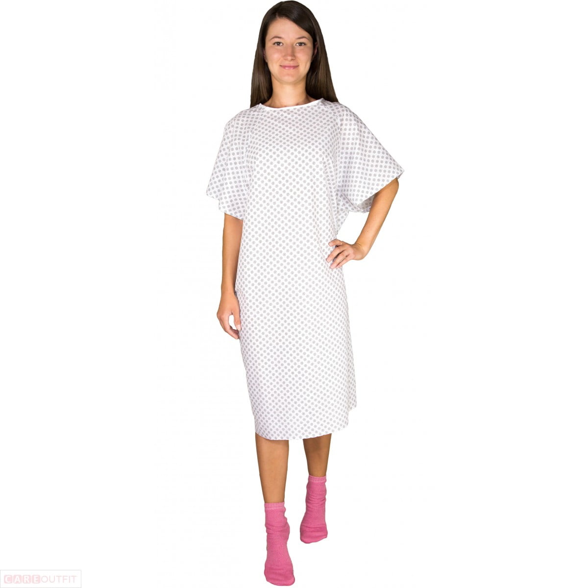 AMU Solutions 12 Pack, White Hospital Gowns with Back Ties, Snowflake ...
