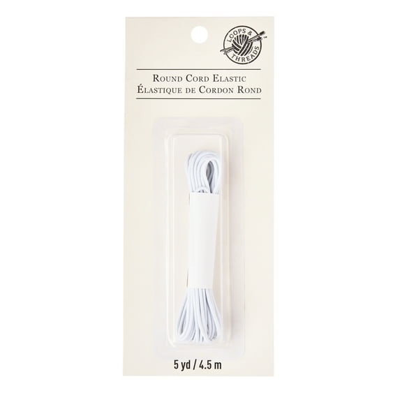 12 Pack: White Round Cord Elastic by Loops & Threads - Walmart.com