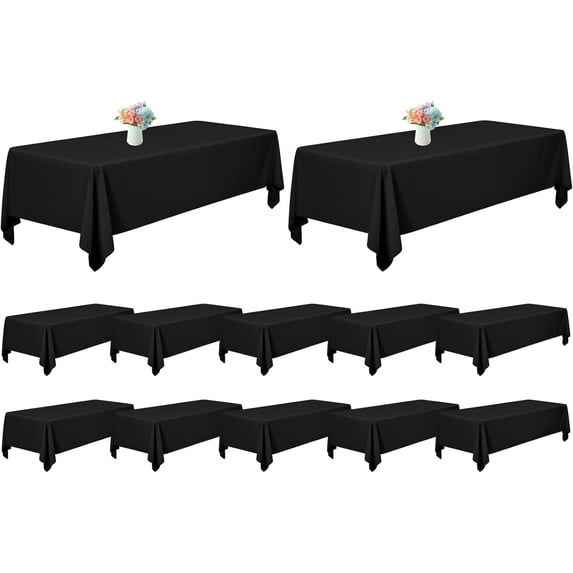 12 Pack White Round Tablecloth 120 Inch Circle Polyester Tablecloth ...