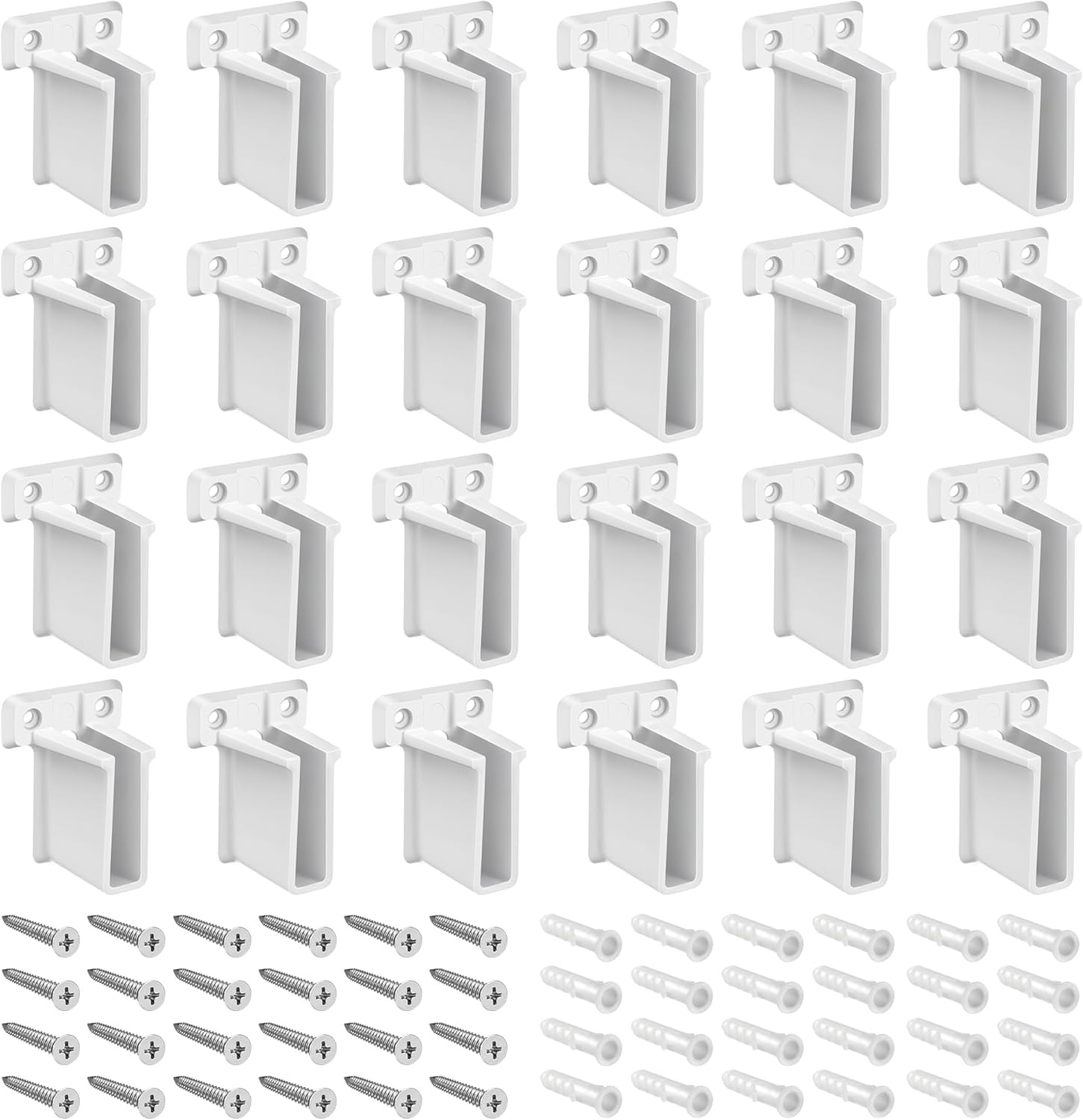 12 Pack Wire Shelf End Bracket, White Plastic Closet Shelves Brackets ...