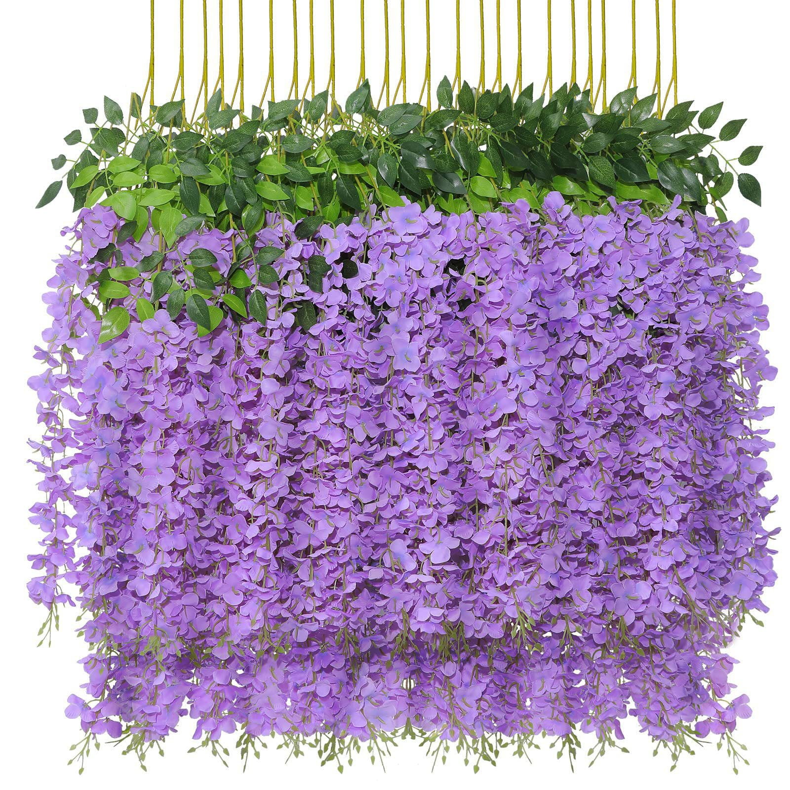 12 Pack Wisteria Flower Vines Garland 3.75 Feet Artificial Flower ...