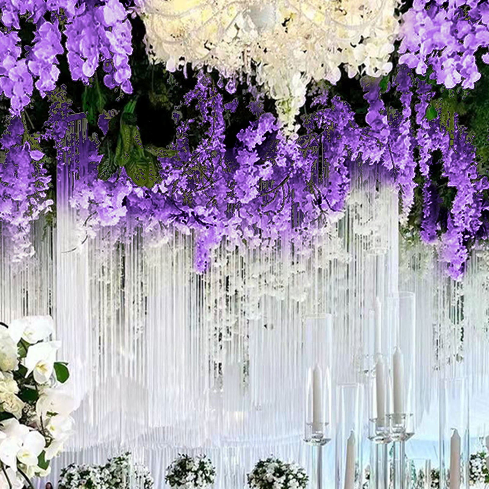 12 Pack Wisteria Flower Vines Garland, 3.75 Feet Artificial Flower ...