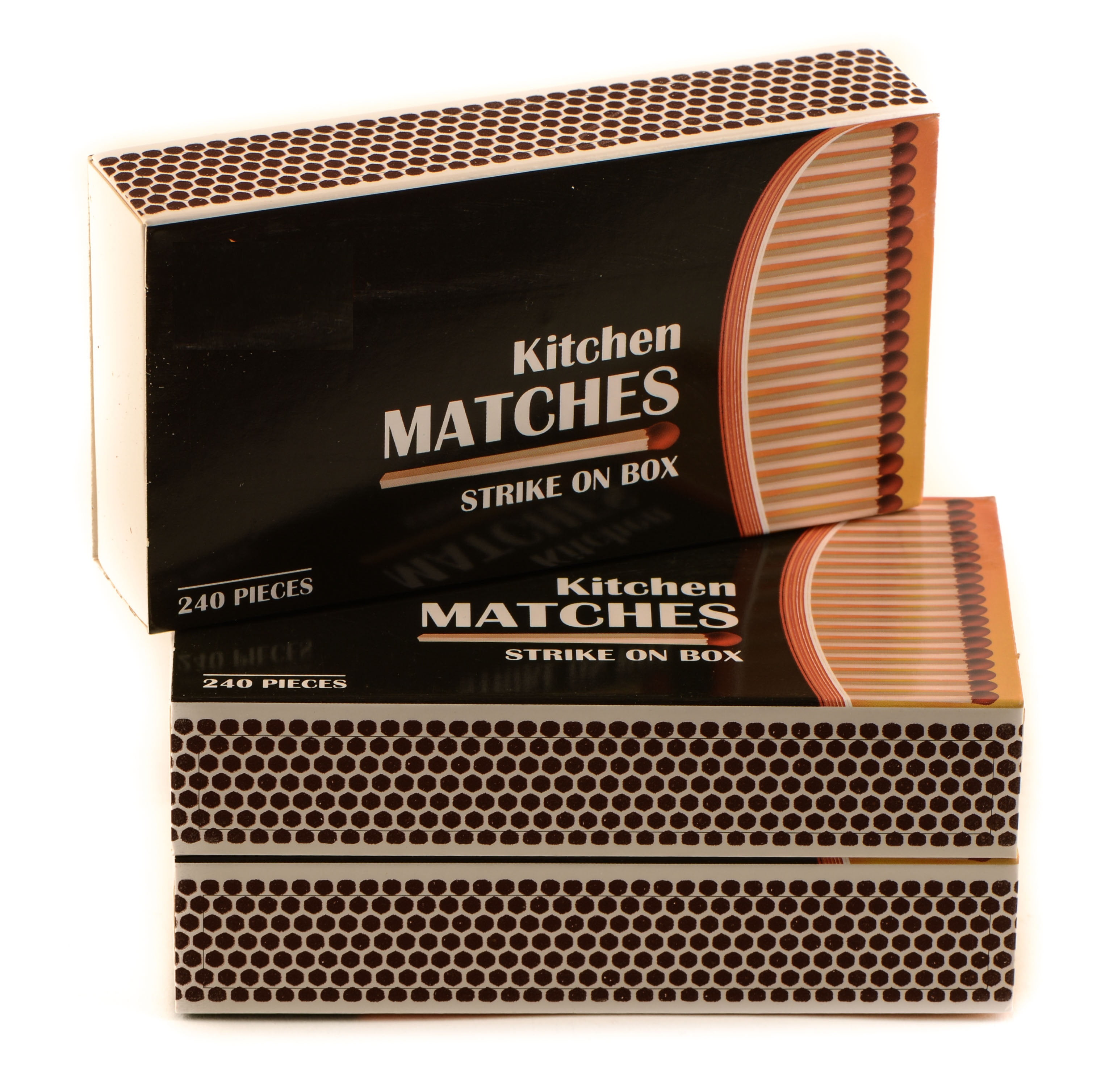 [12 Pack] Wooden Strike on Box Matches - 240 Count Per Box - Kitchen ...