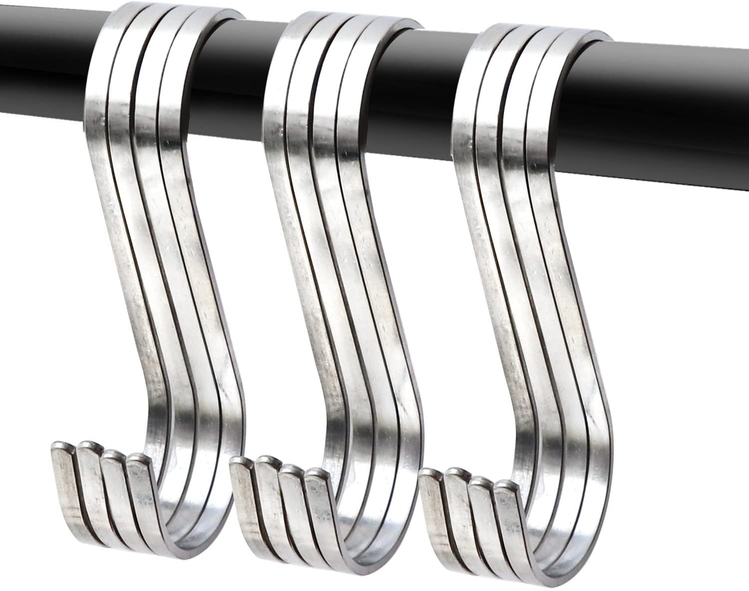 12 Pack X-Large 4.5 Inch Flat S Hooks Heavy Duty Solid 304 Stainless ...