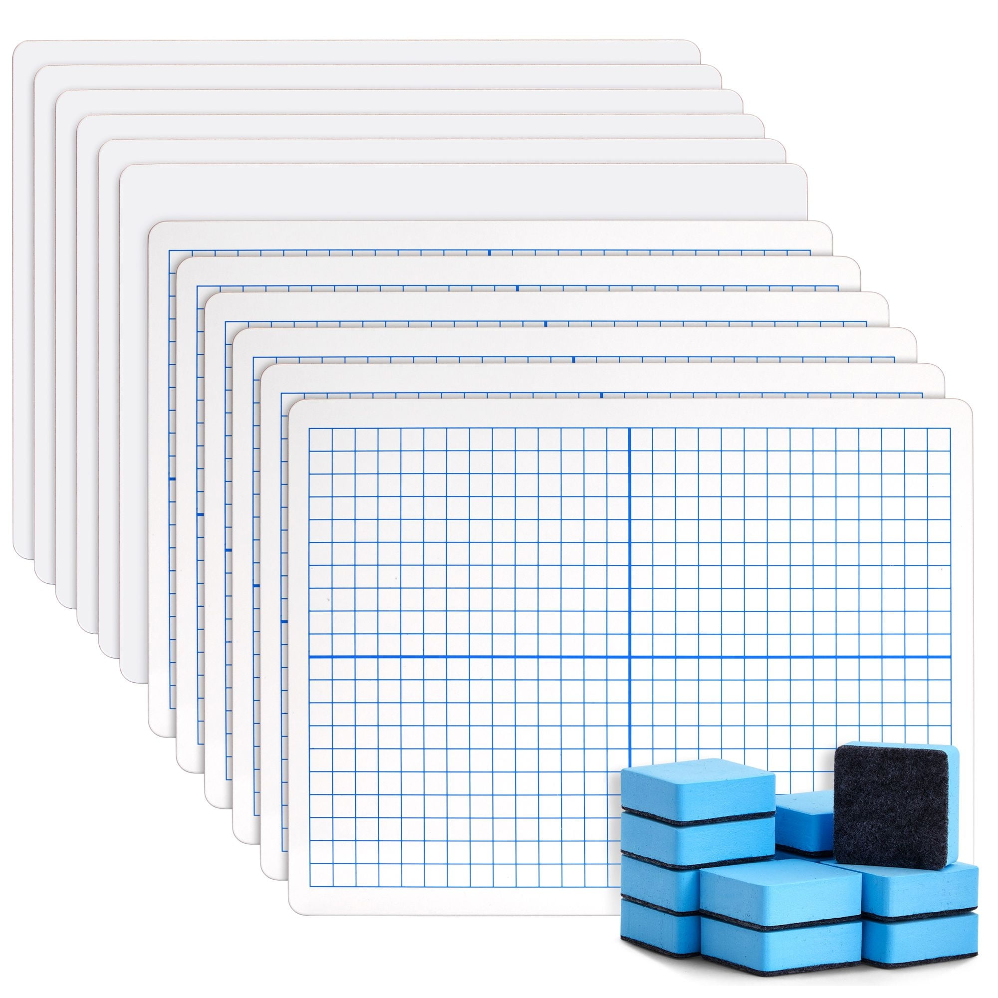 12 Pack XY Axis Graph Whiteboard 9 x 12, Dry Erase Double-Sided Lap ...