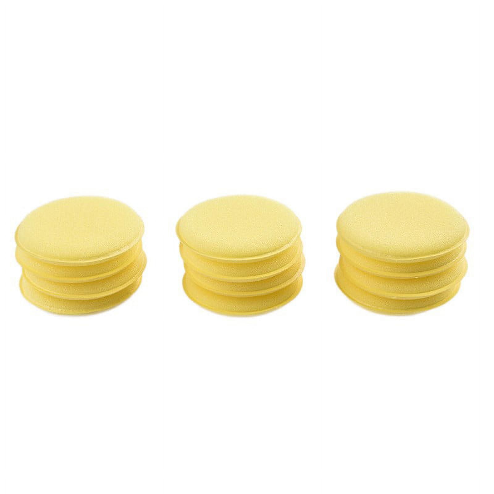 12 Pack Yellow Foam Sponge Applicators for Car Waxing and Polishing ...