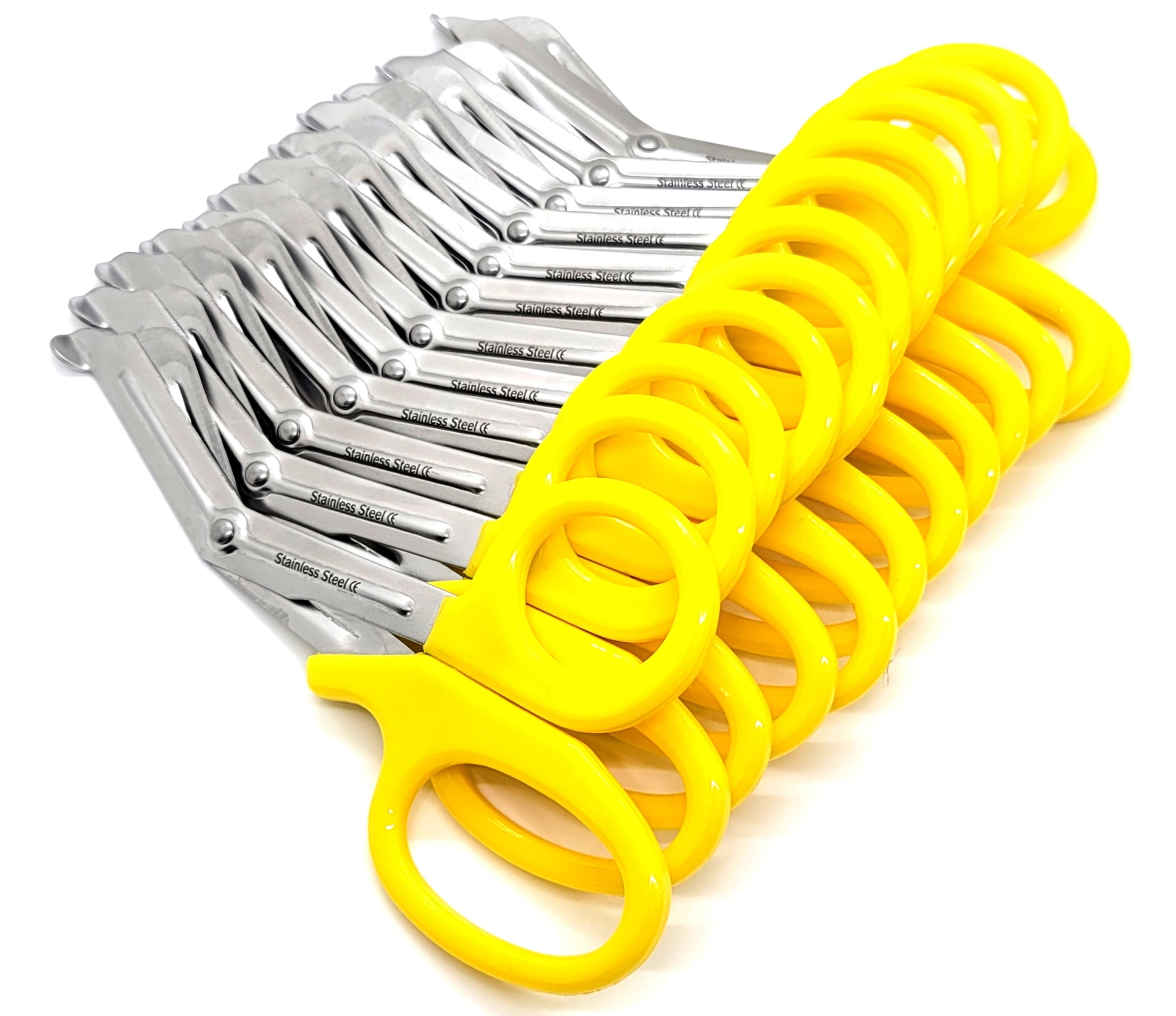 12/Pack Yellow Handle Trauma Shears 7.25" Stainless Steel Scissors for ...