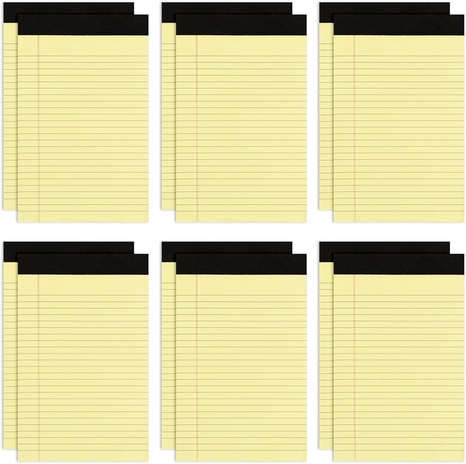 12 Pack Yellow Note Pads 5x8, Small Legal pads 5x8 Yellow for Office ...