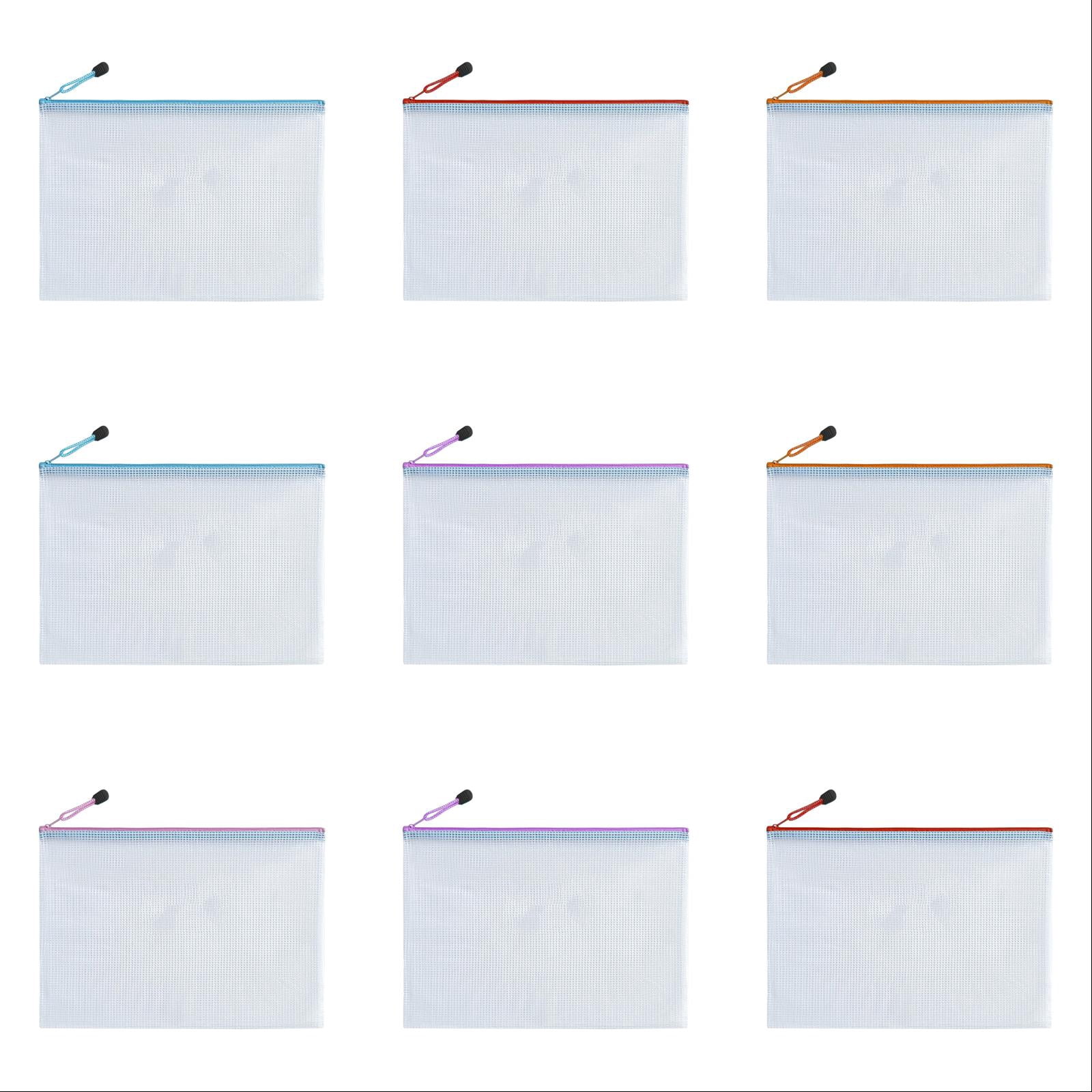 12 Pack Zipper Pouches for Organizing, Letter Size A4 Size Zipper Bags ...