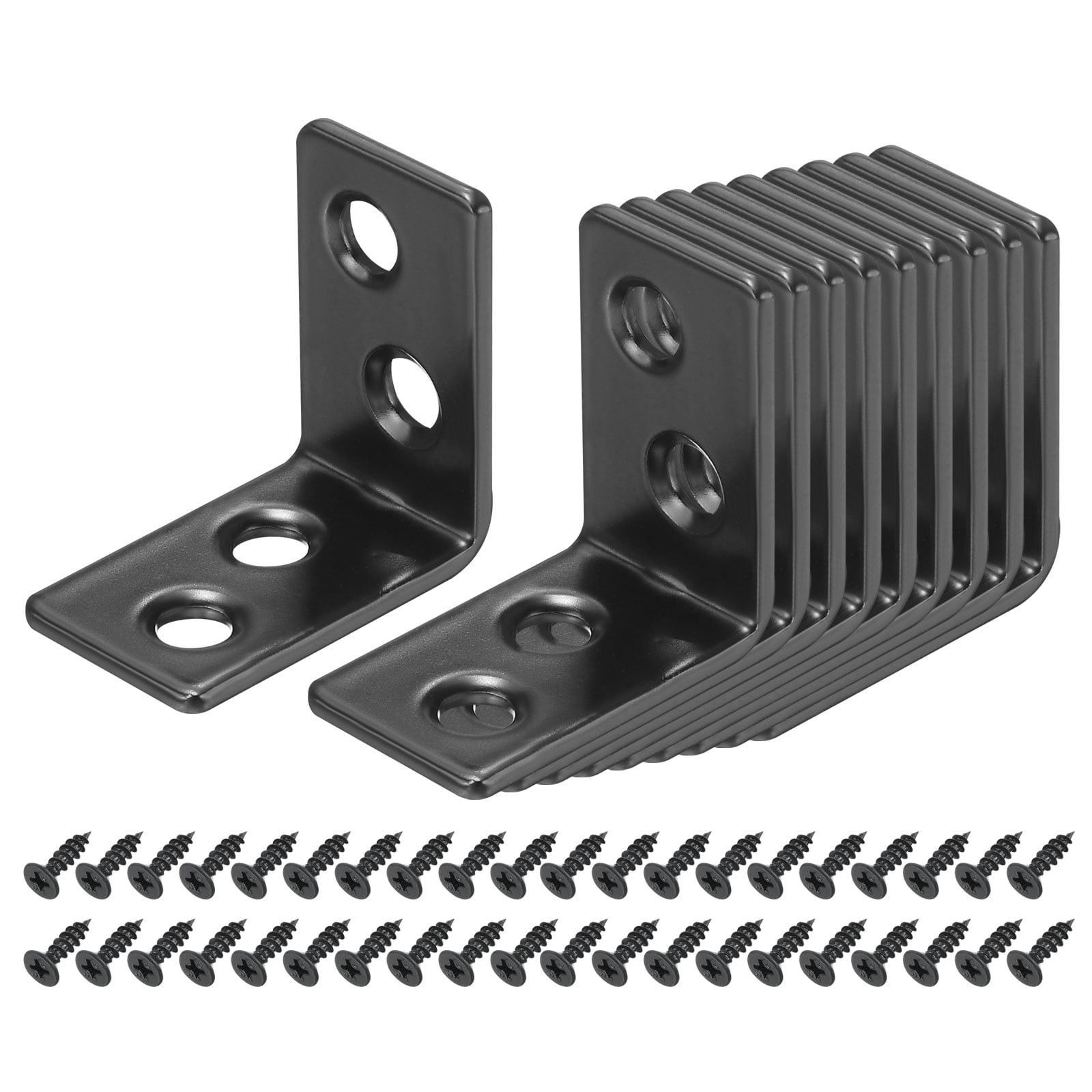 12 Pack l Corner Bracket Metal Angle Brackets, Black, 1.22"x0.75"x1.22 ...