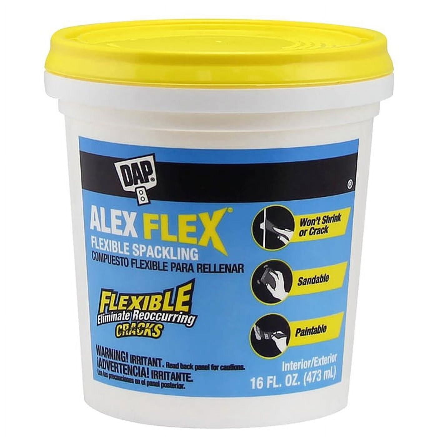 12-Pack of 1 pt Dap 18742 White Alex Flex Flexible Spackling - Walmart.com