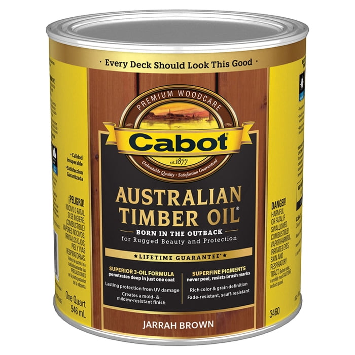 12-Pack of 1 qt Cabot 3460 Australian Timber Oil Jarrah Brown Triple ...
