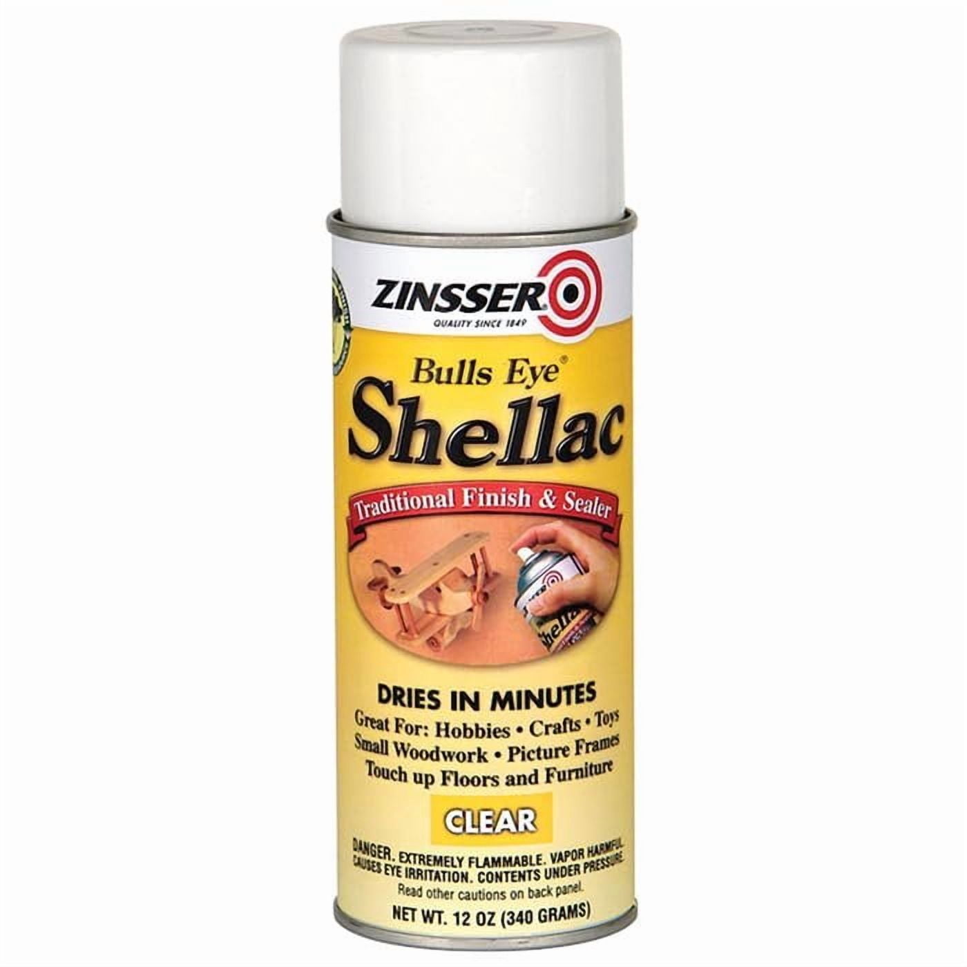 12-Pack of 12 oz Zinsser 408 Bulls Eye Clear Shellac Finish and Sealer ...