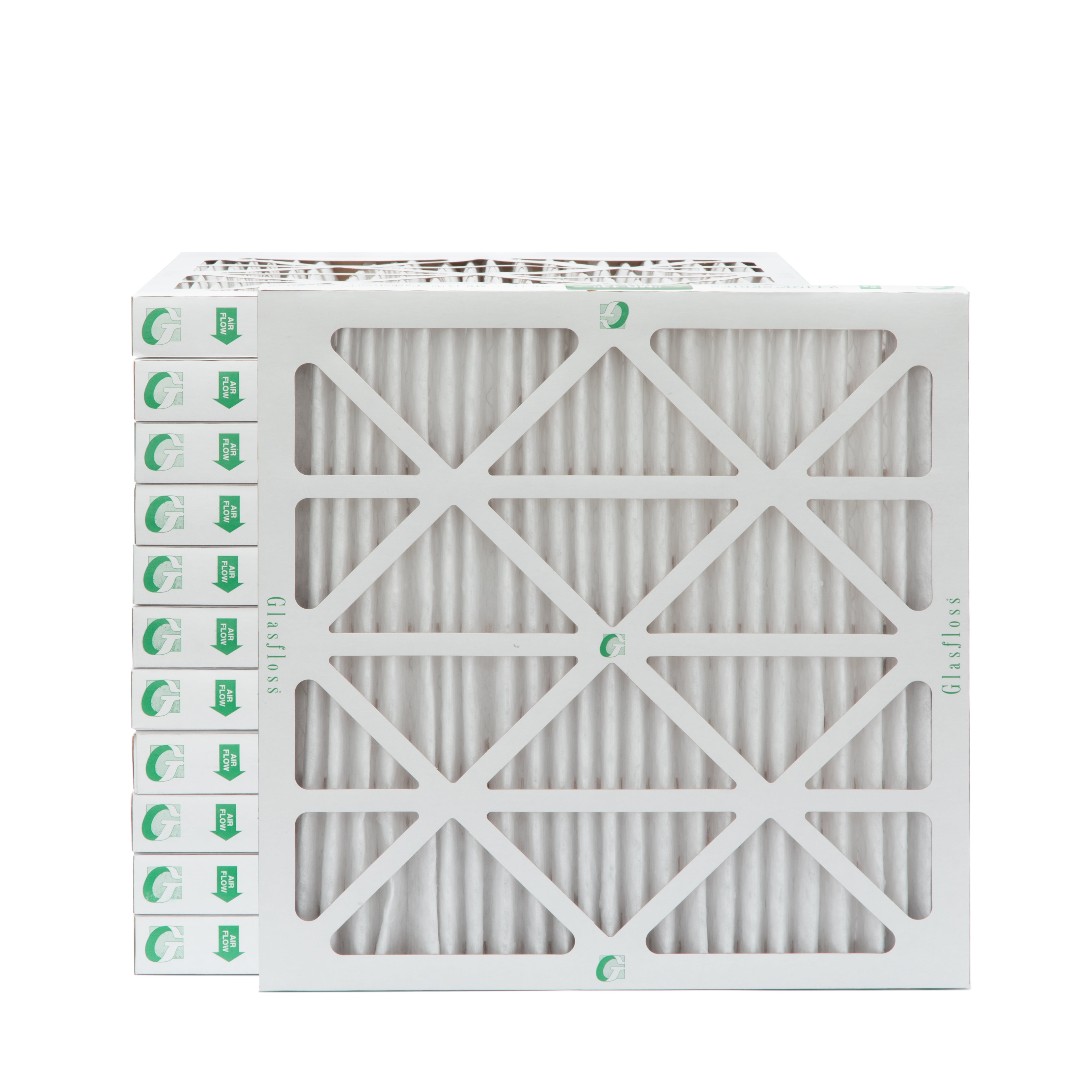 Glasfloss MERV 10 Pleated Air Filters 18x18x2, 12 Pack, Protects from ...