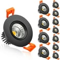 12 Pack of 2 Inch LED Downlight, 3W Recessed Lighting 220LM COB Dimmable, 5000K Daylight White ...