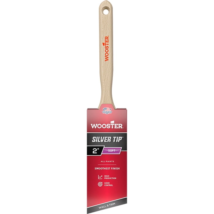 12-Pack of 2” Wooster Brush Company 5221 Silver Tip CT Polyester Angle ...