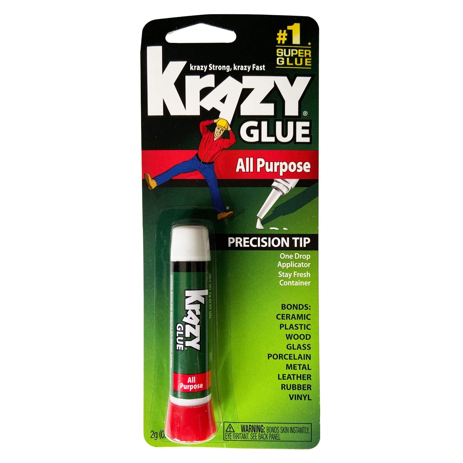 12-Pack of 2 gm Elmers KG585 Krazy Glue All Purpose Precision Tip Glue ...