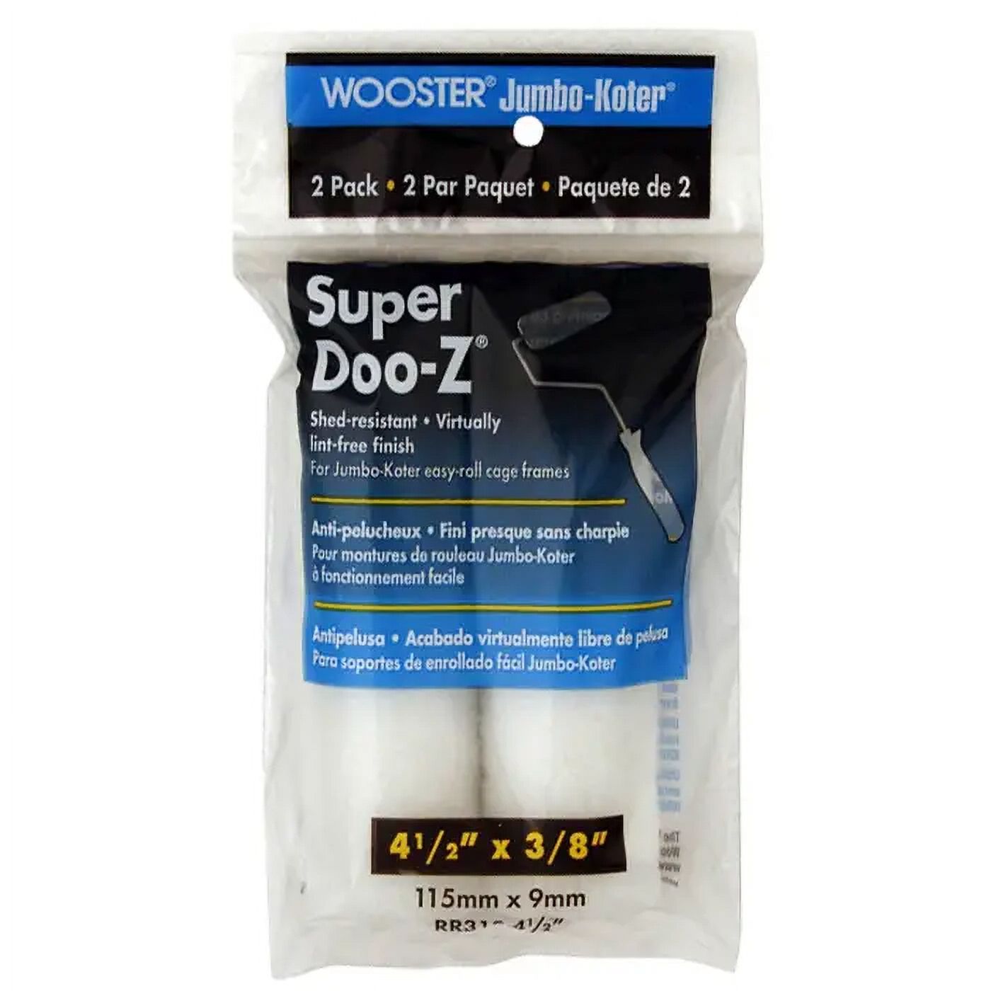 12 Pack of 4-1/2 x 3/8 Nap Wooster Brush Company RR313 Jumbo-Koter ...