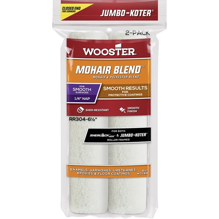 12 Pack of 6-1/2″ x 1/4″ Nap Wooster Brush Company RR304 Jumbo-Koter ...