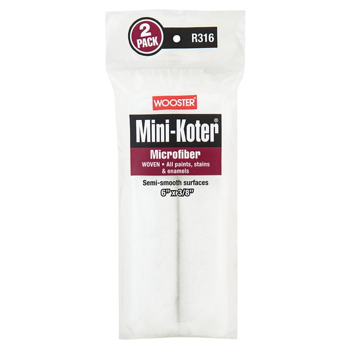12 Pack of 6″ x 3/8″ Nap Wooster 00R3160060 Mini-Koter Microfiber Woven ...