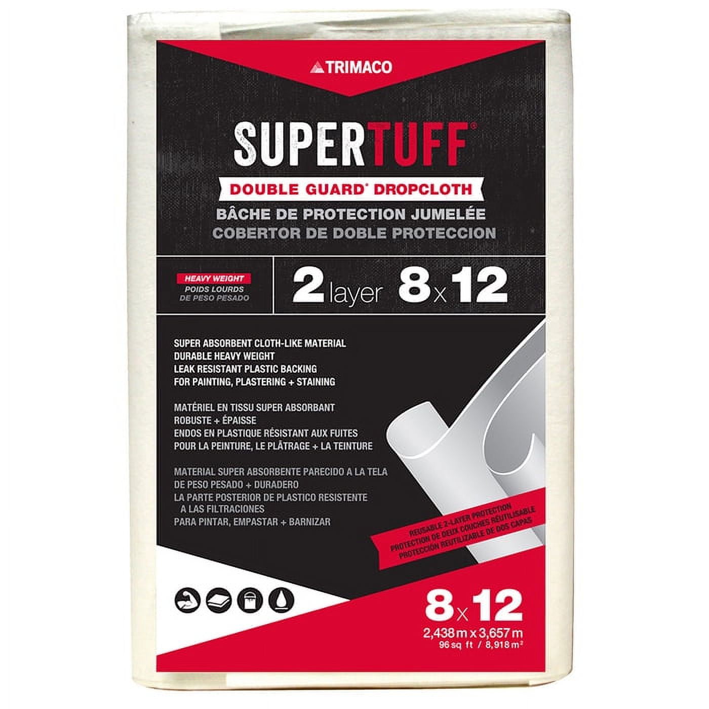 12-Pack of 8’ x 12’ Trimaco 261 Double Guard Two Layer Heavy Duty ...