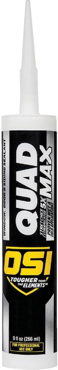 12-Pack of 9.5 oz OSI 1868684 White 001 Quad Max Window, Door & Siding ...