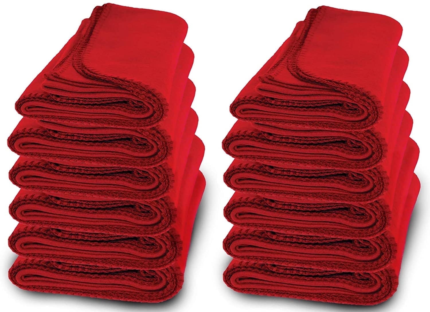 12 Pack of Bulk Soft Fleece Blankets 50 X 60, Light Weight, Cozy Warm ...