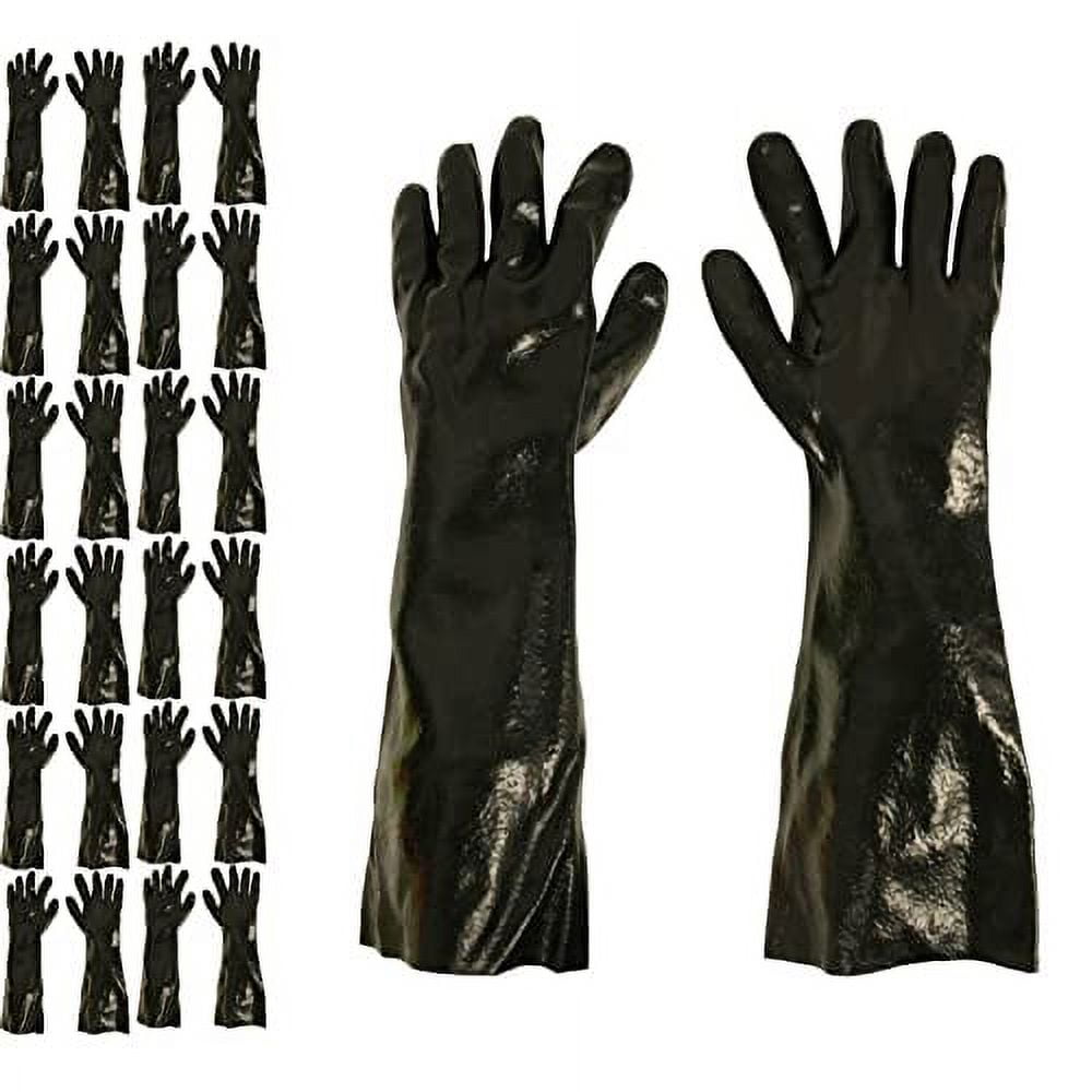 12-Pack of Cordova 5018R Black PVC Work Gloves, Rough Finish, Interlock ...