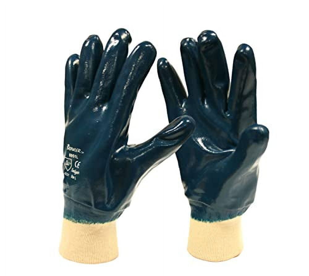 12-Pack of Cordova 6951L Brawler Premium Dipped Nitrile Work Gloves ...