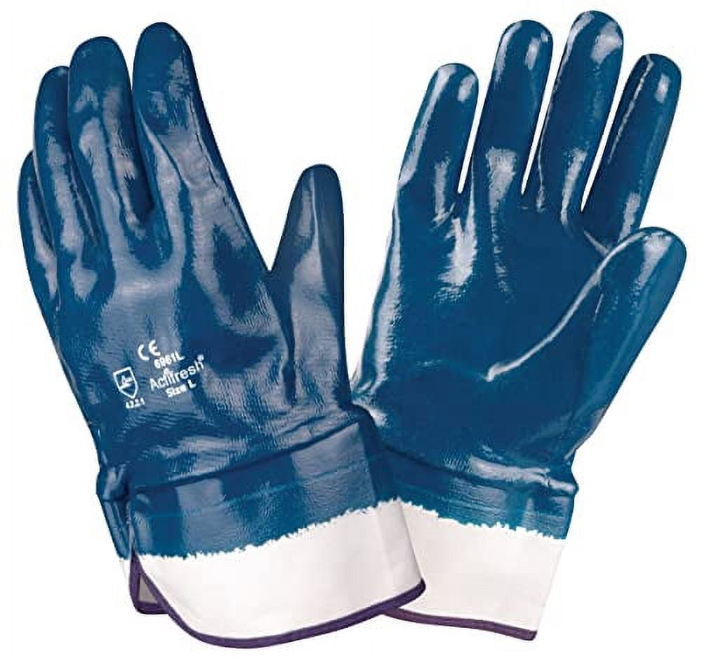 12-Pack of Cordova 6961L Brawler Premium Dipped Nitrile Work Gloves ...