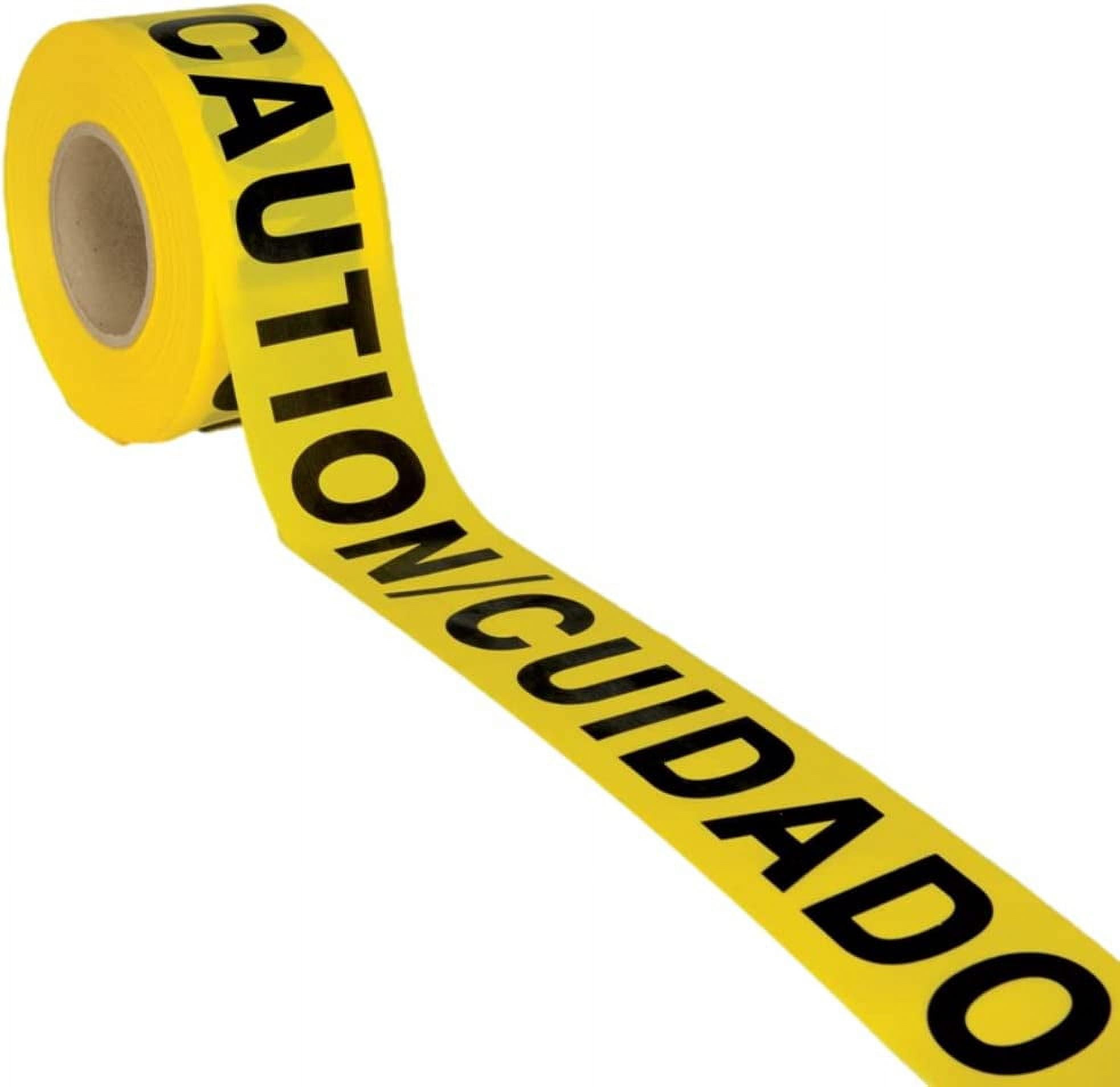 12-Pack of Cordova T20103 Pro Pack 2.0-MIL Yellow Bilingual Caution/Cuidado Barricade Tape, 3 in ...