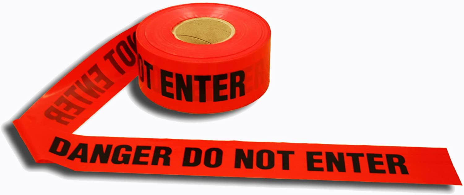 12-Pack of Cordova T20212 Pro Pack 2.0-MIL Red Danger Do Not Enter Barricade Tape, 3 in. x 1000 ...