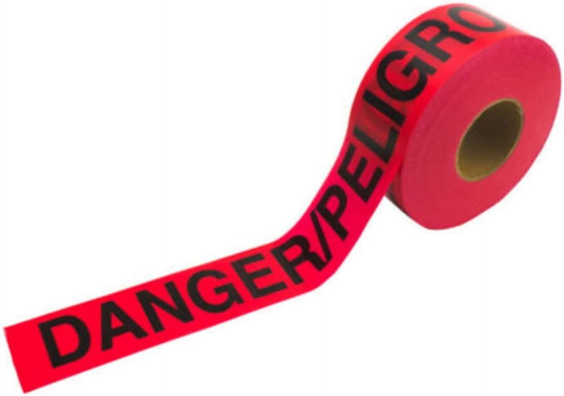 12-Pack of Cordova T20213 Pro Pack 2.0-MIL Red Bilingual Danger/Peligro Barricade Tape, 3 in. x ...