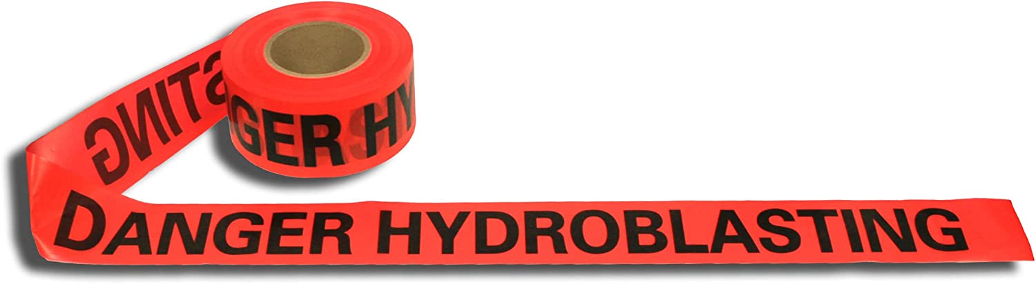 12-Pack of Cordova T20214 Pro Pack 2.0-MIL Red Danger Hydroblasting Barricade Tape, 3 in. x 1000 ...
