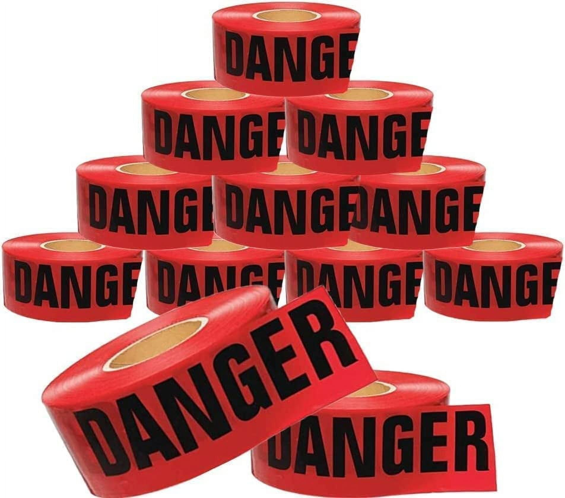 12-Pack of Cordova T25211 Bulk Pack 2.5-MIL Red Danger Barricade Tape, Measures 3 in. x 1000 ft ...