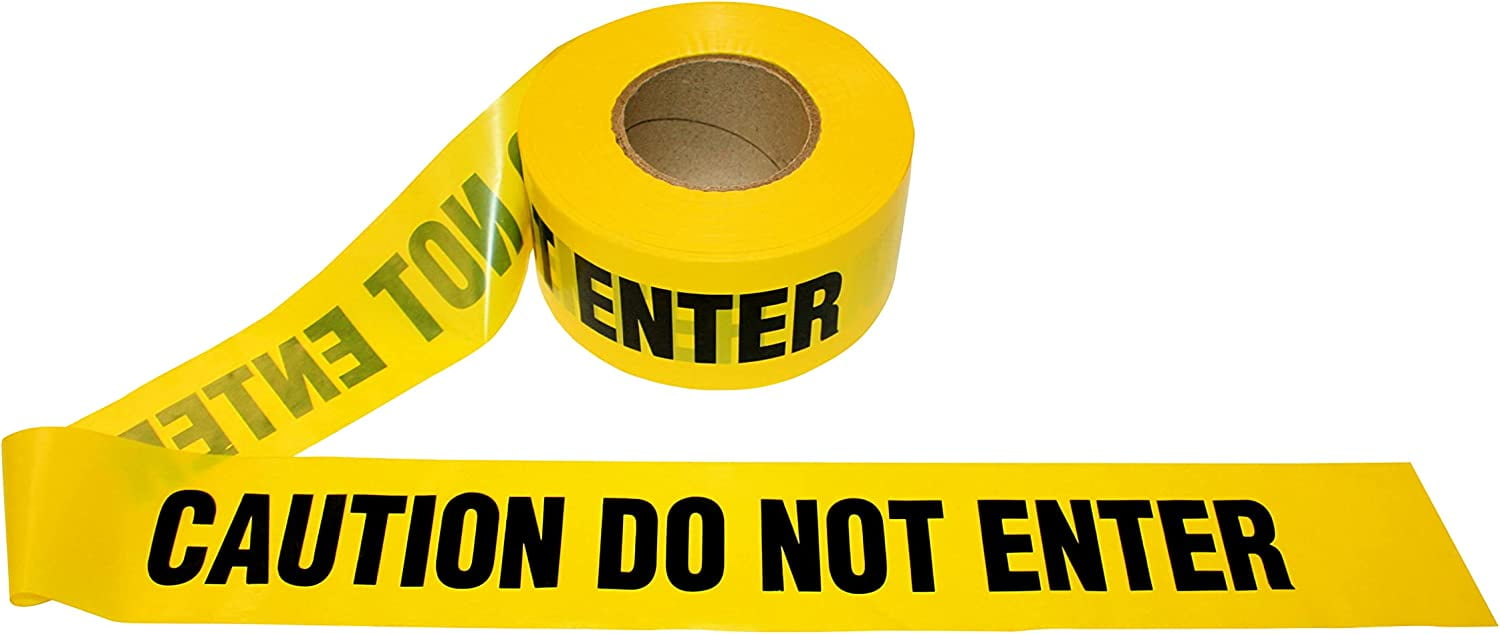 12-Pack of Cordova T30102 Pro Pack 3-MIL Yellow Caution Do Not Enter Barricade Tape, 3 in. x ...