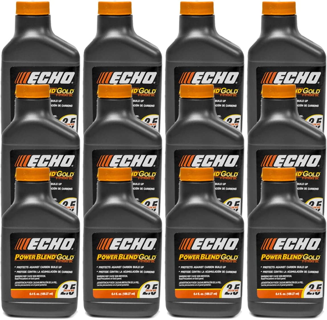 12 Pack of Echo PowerBlend Gold 2-Stroke Engine Oil 6.4 oz Bottle 50:1 ...