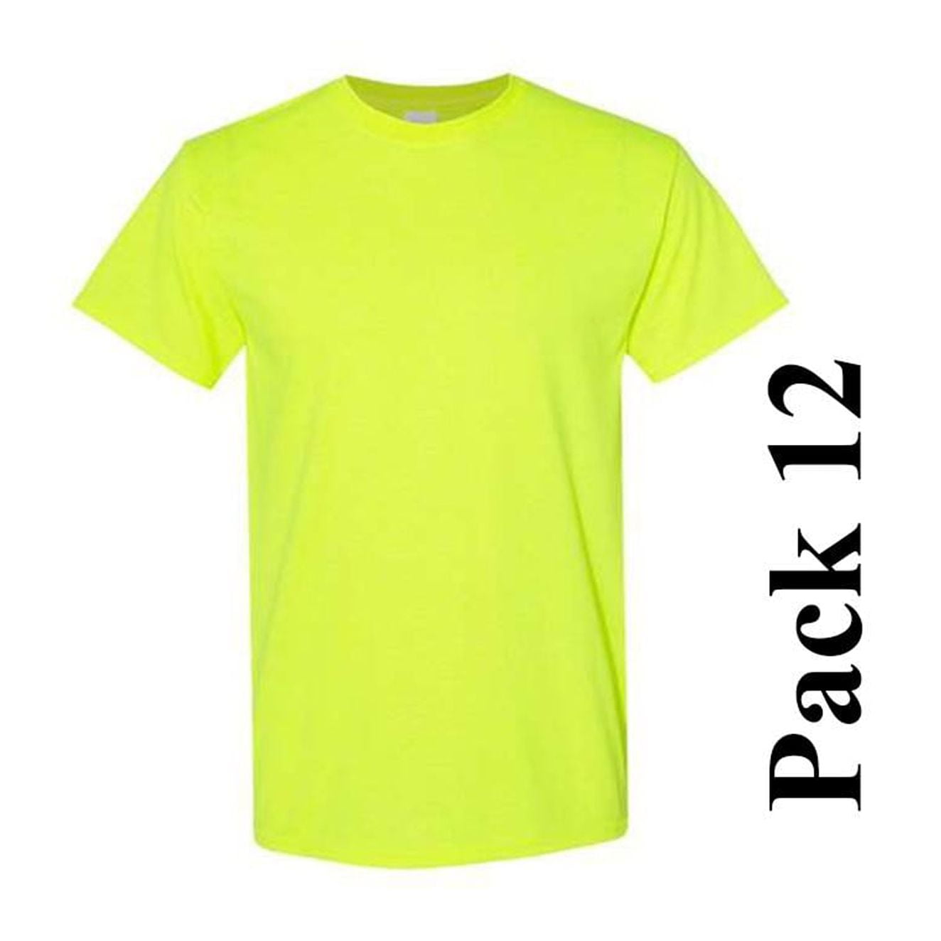 Gildan Mens Ultra Cotton Long Sleeve Safety T-Shirt, Green - 4XL (Pack ...