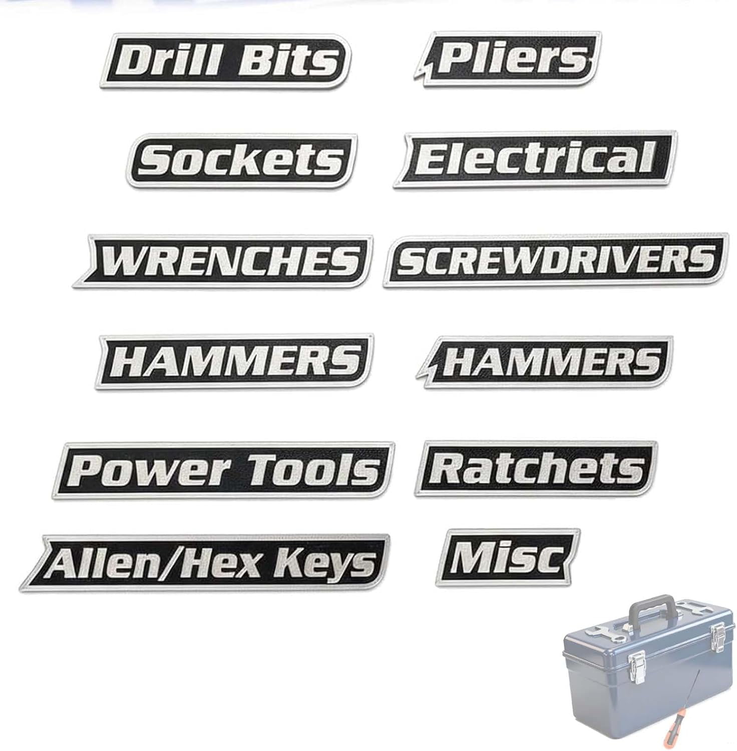 12 Pack of Magnetic Toolbox Labels - 2026 New 3D-Printed Tool Box ...