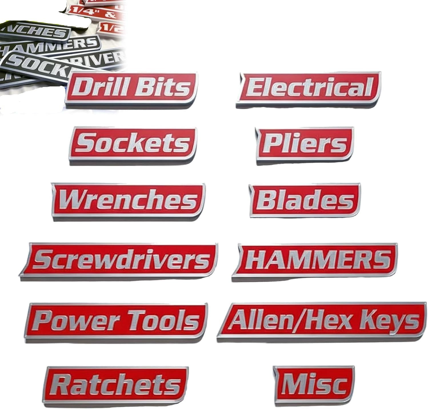 12 Pack of Magnetic Toolbox Labels, 3D-Printed Reusable Tags for ...