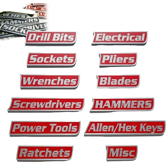 12 Pack of Magnetic Toolbox Labels, 3D-Printed Reusable Tags for ...