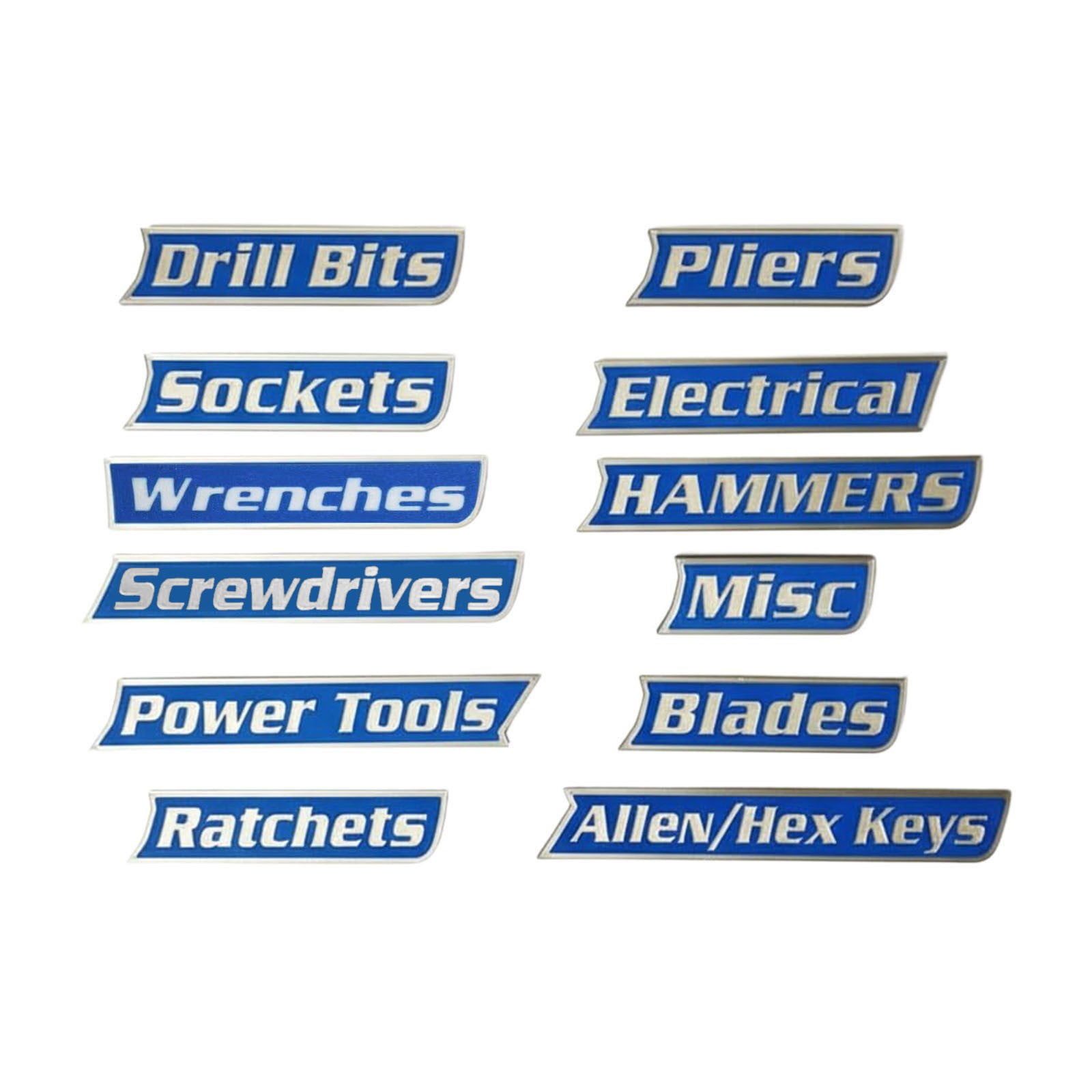 12 Pack of Magnetic Toolbox Labels, 3D-Printed Tool Box Labels, General ...