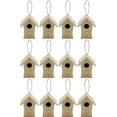 12-Pack of Mini Wooden Bird Houses to Paint, with Hanging Cords ...