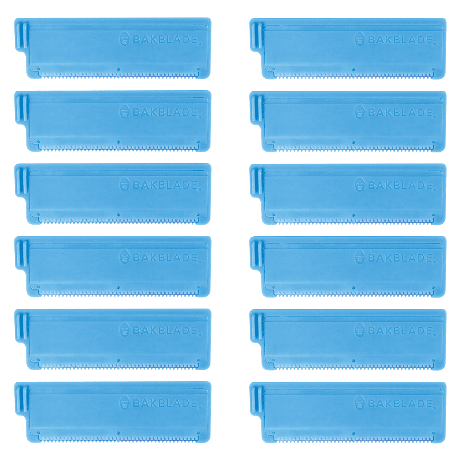 12 Pack of Replacement Blades for Bakblade 2.0 Mens Back Shaver ...