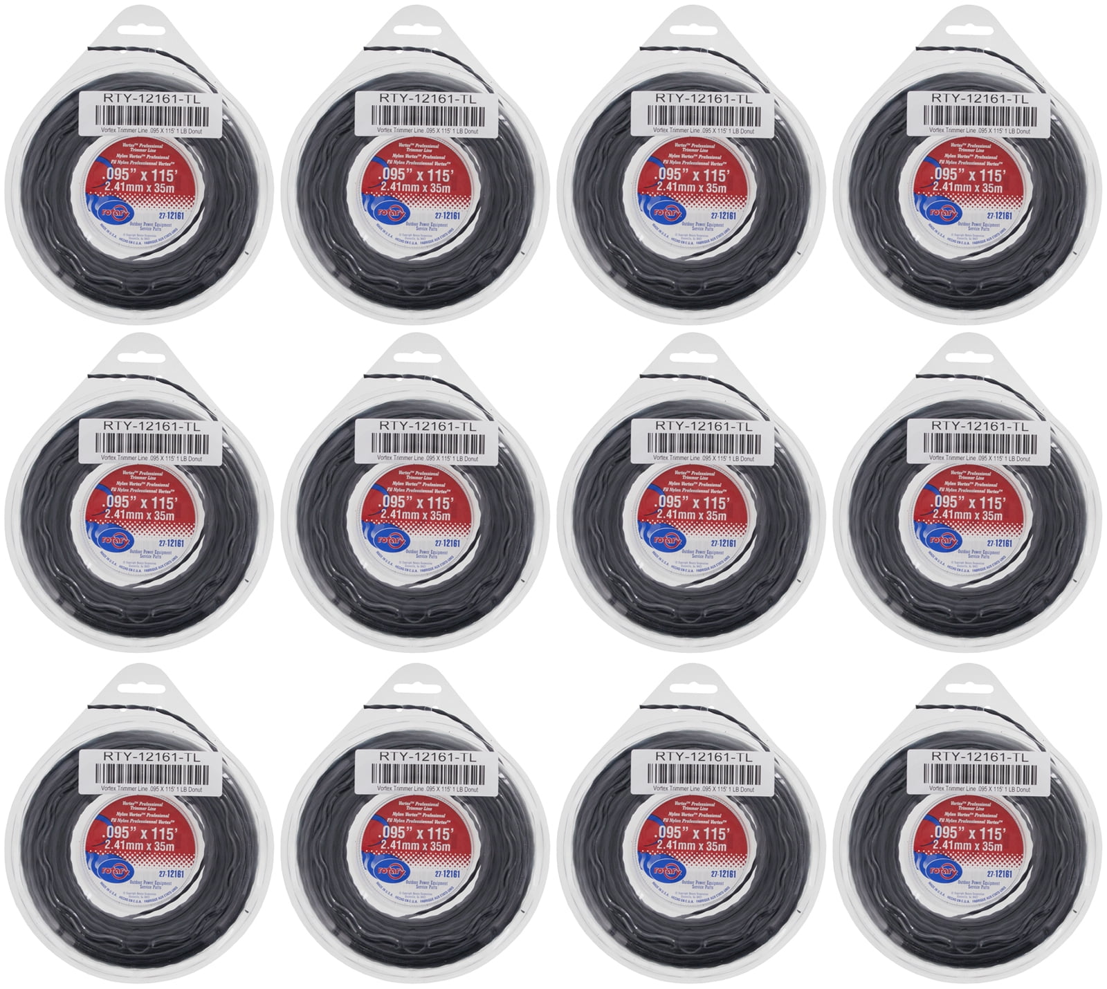12 Pack of Vortex Trimmer Line 12161 .095 x 115 Donuts - Walmart.com