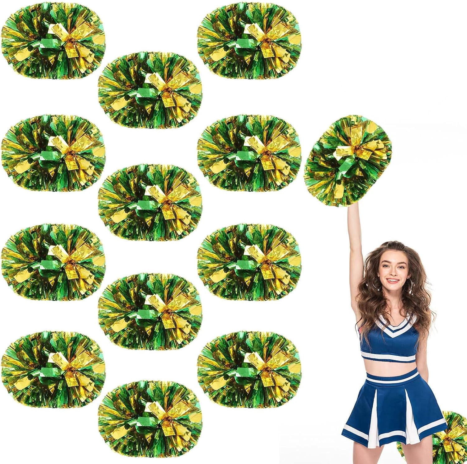 12 Pack pom poms Cheer,Handheld Cheer pom poms, Sports Cheer Plastic ...