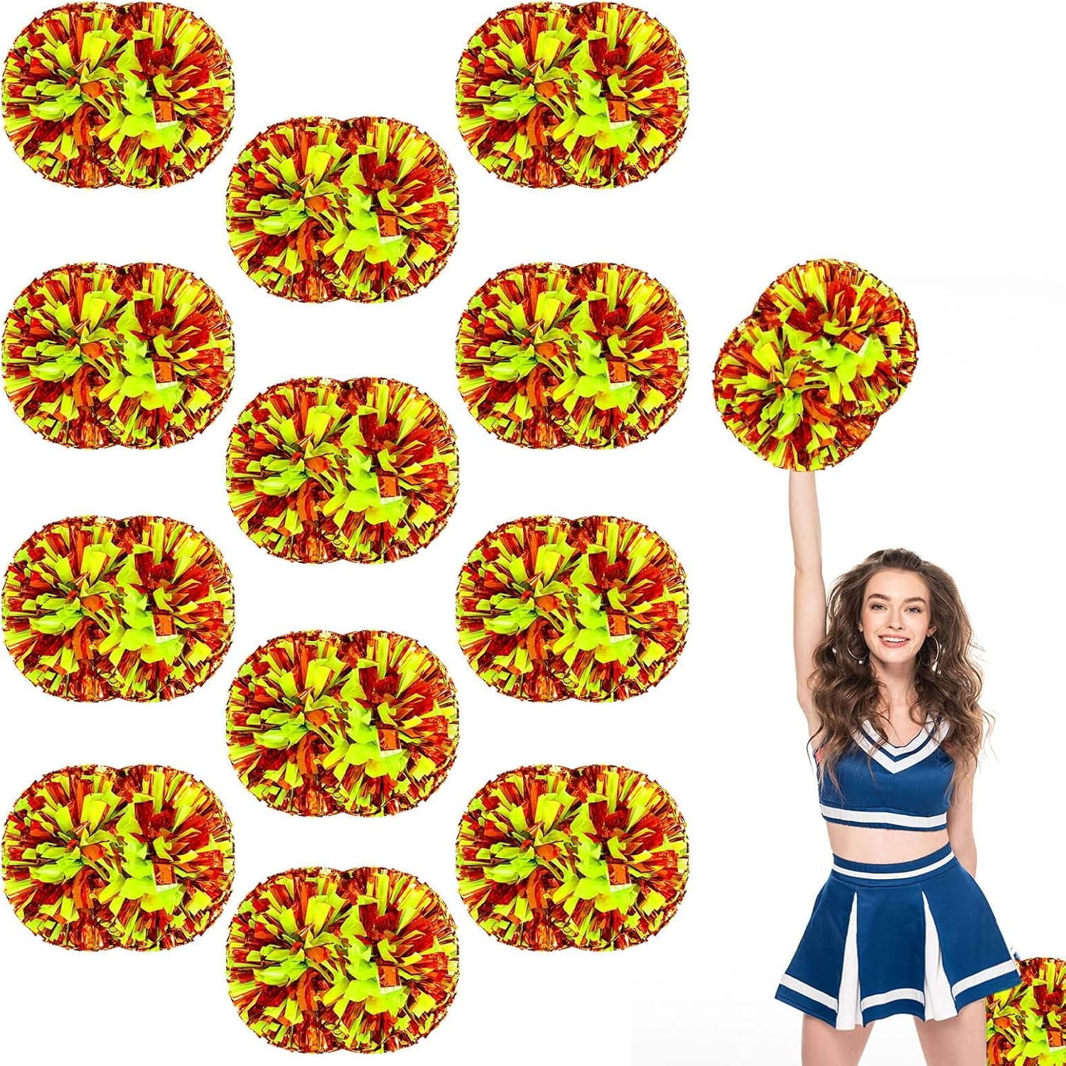 12 Pack pom poms Cheer,Handheld Cheer pom poms, Sports Cheer Plastic ...