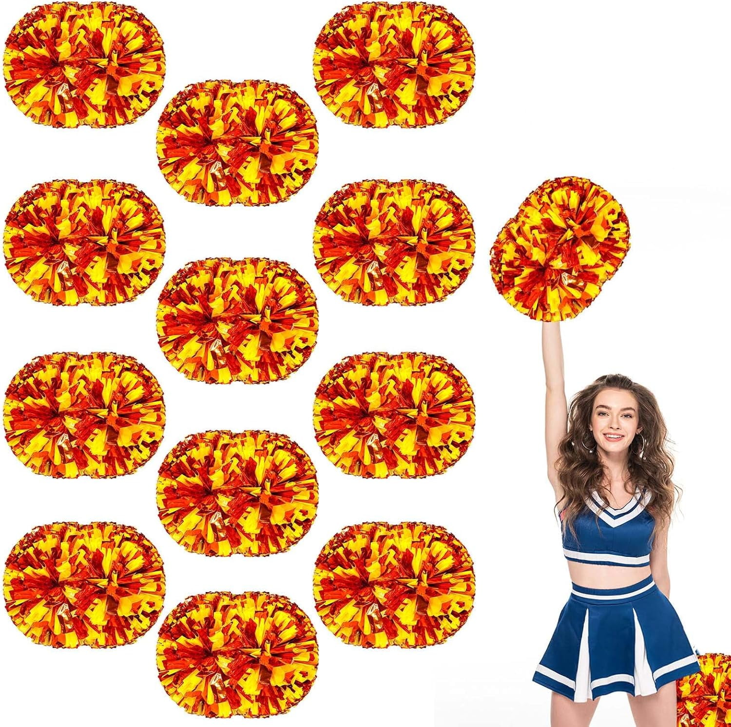 12 Pack pom poms Cheer,Handheld Cheer pom poms, Sports Cheer Plastic ...