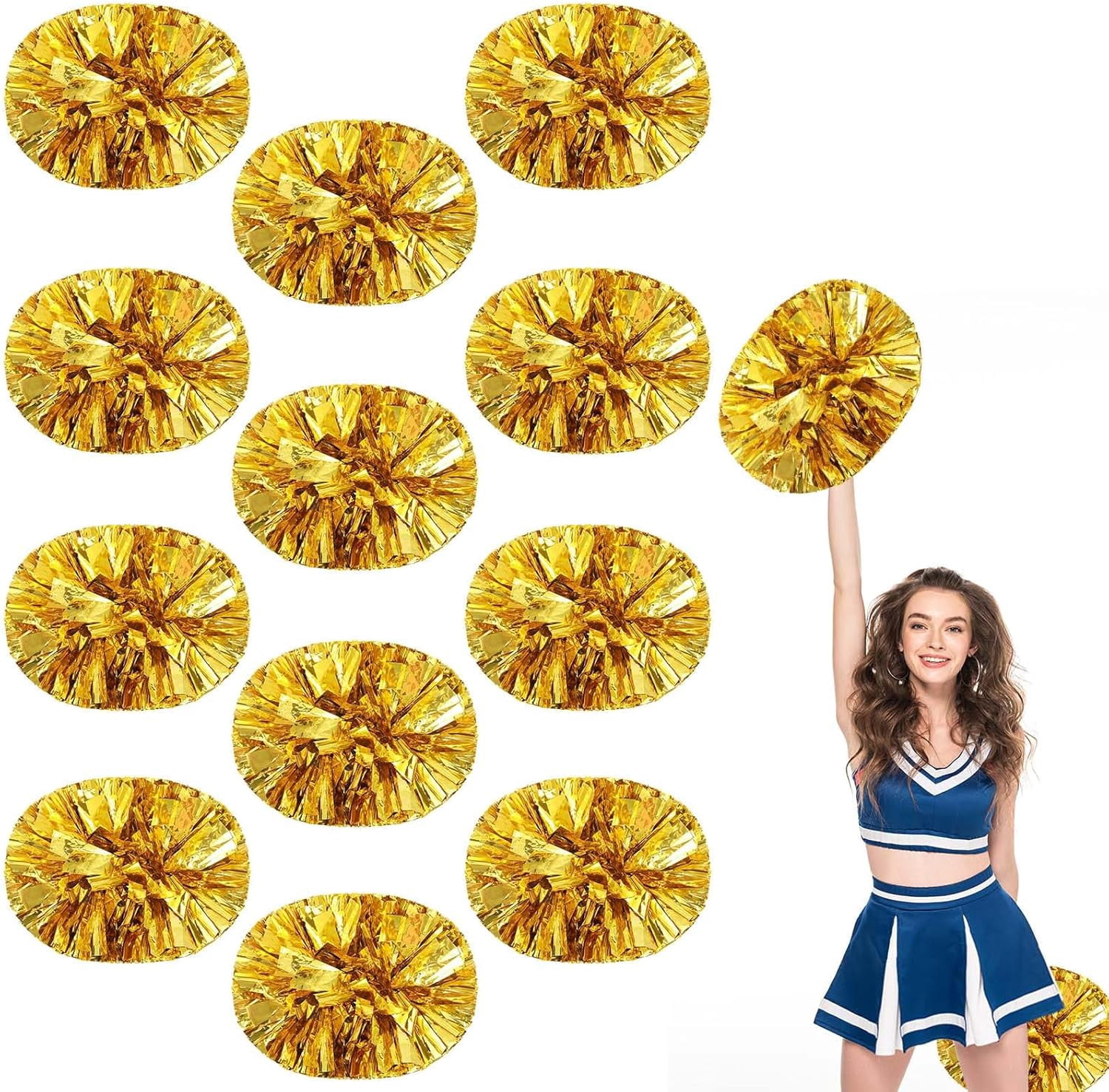 12 Pack pom poms Cheer,Handheld Cheer pom poms, Sports Cheer Plastic ...